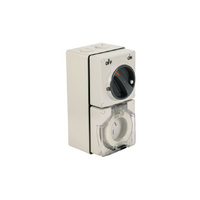 Clipsal 56C320FGY | 3 Flat Pin 20Amp Switched Socket Outlet IP66 | 56 ...