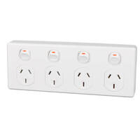 Clipsal Classic C2015D4-WE | Quad Gang power point 10 Amp | White