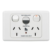 Clipsal ML2025RC10WE | MEDILEC RCD | Protected Twin Switch Socket ...