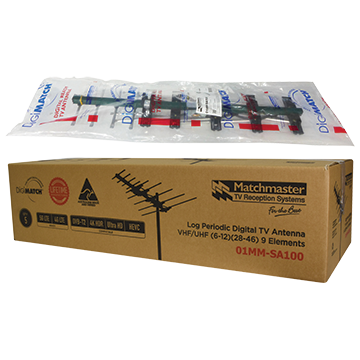 MATCHMASTER 01MM-SA100 VHF/UHF TV Antenna - 9 Element Log Periodic