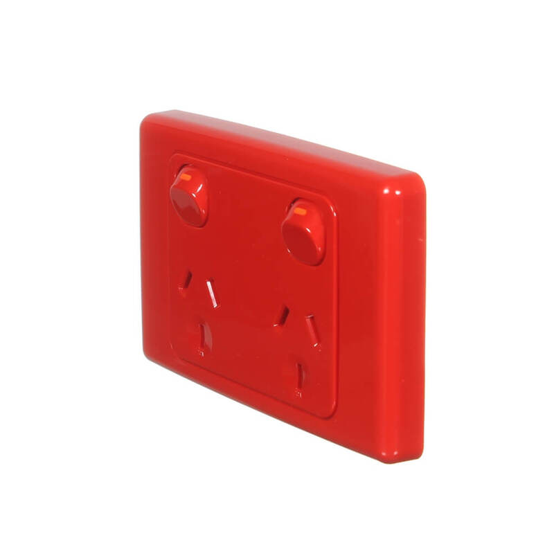 CLIPSAL 2025-RD | 10Amp RED Double Power Point GPO | 2000 Series
