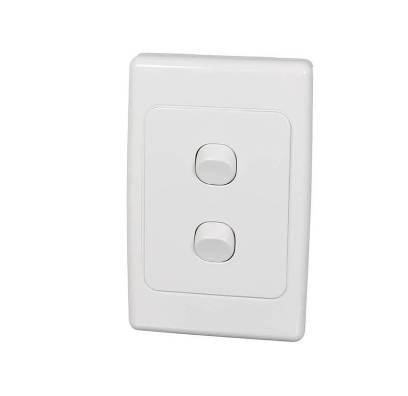 Clipsal 2 Gang Switch 10Amp 250v White (2000 Series) 2032VAWE, 2032VA