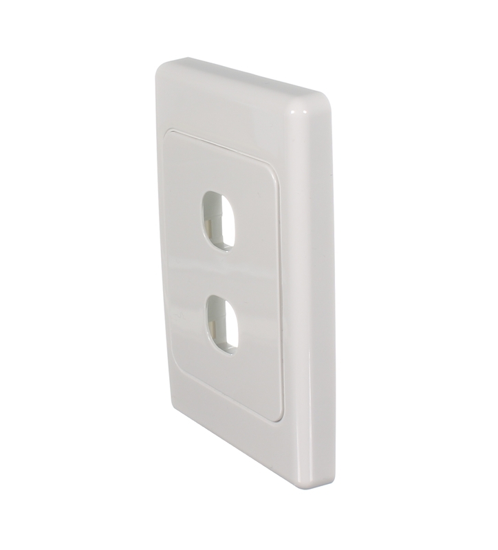 Clipsal 2032VH-WE | 2 Gang Grid And Surround 2000 Series White