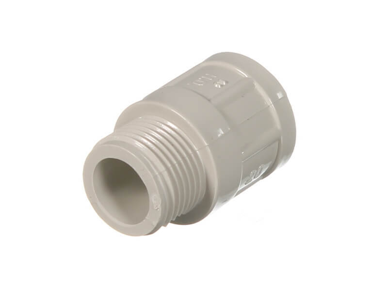 Clipsal 263-20-GY | 20mm Plain to Screwed PVC Conduit Male Coupling
