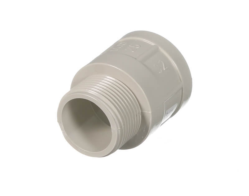 Clipsal 263-25-GY | 25mm Plain to Screwed PVC Conduit Male Coupling