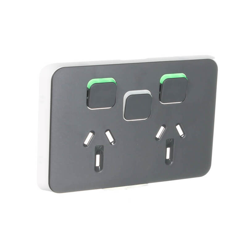 Clipsal Iconic 3025XC-AN | Double Power Point Extra Switch Skin ...