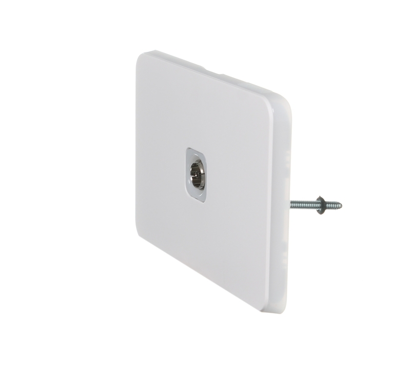 Clipsal Iconic 3041VTV75F-VW | Coaxial Outlet Pal To F-Type Vivid White