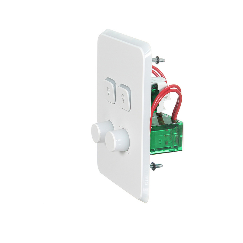 Clipsal Iconic 3044VA-2DIM-2Light Dolly-VW | 4 Gang complete 2 x Dimmer ...