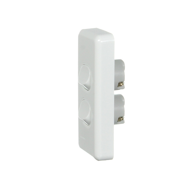 NLS 30595 | 2 Gang Architrave Switch 10amp 250v White