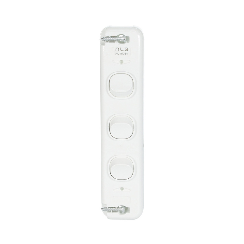 NLS 30596 | 3 Gang Architrave Switch 10amp 250v White