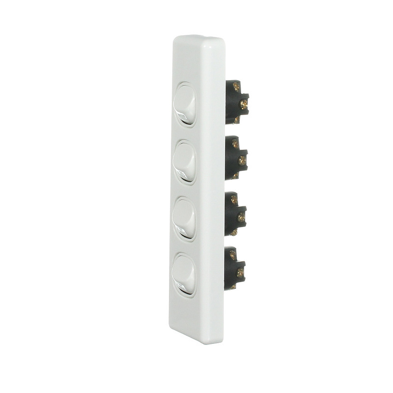 NLS 30597 | 4 Gang Architrave Switch 10amp 250v White
