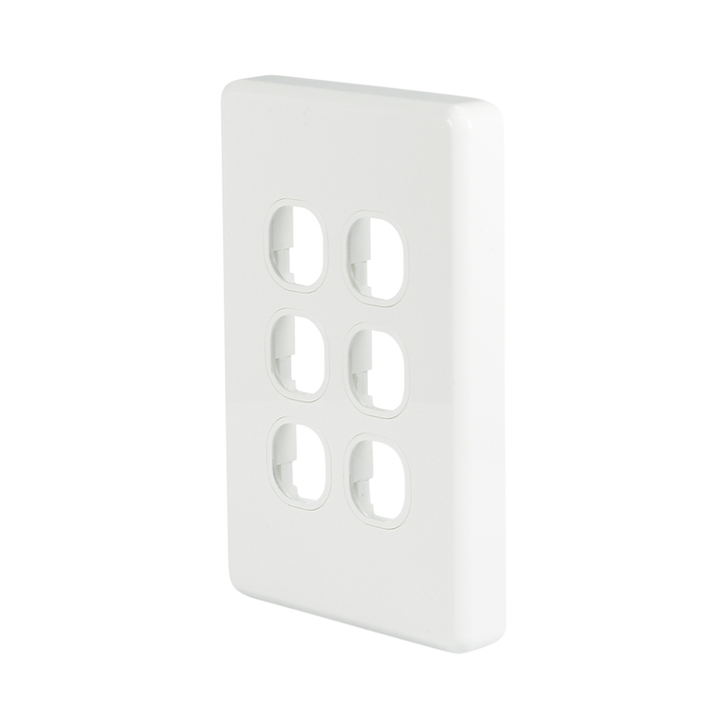 NLS 30606 | 6 Gang Switch Plate Only | Classic Style | White
