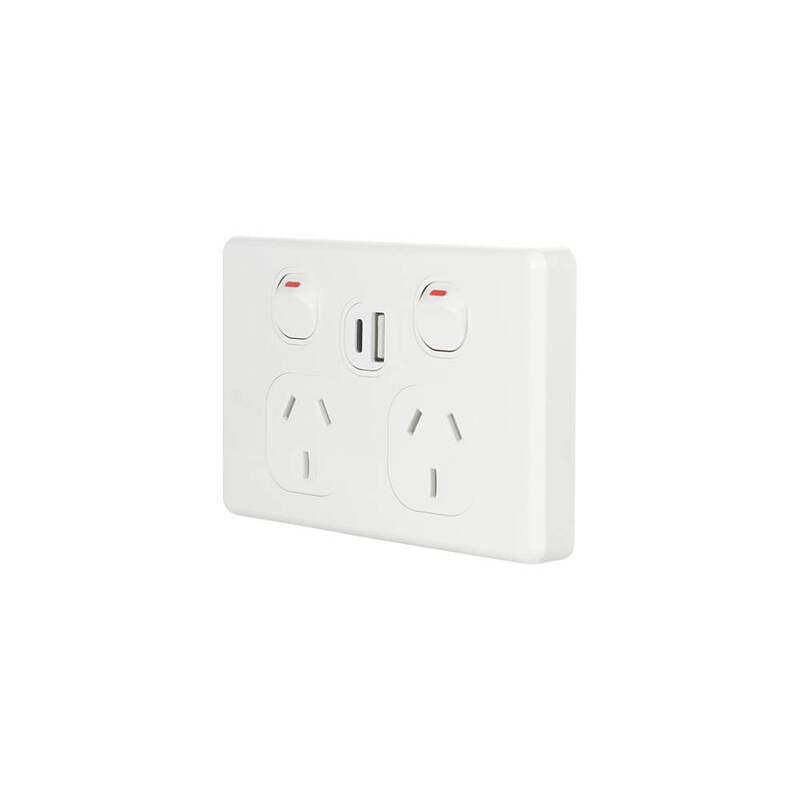 NLS Double Power Point with USB-A & USB-C - Modern Charging Solution