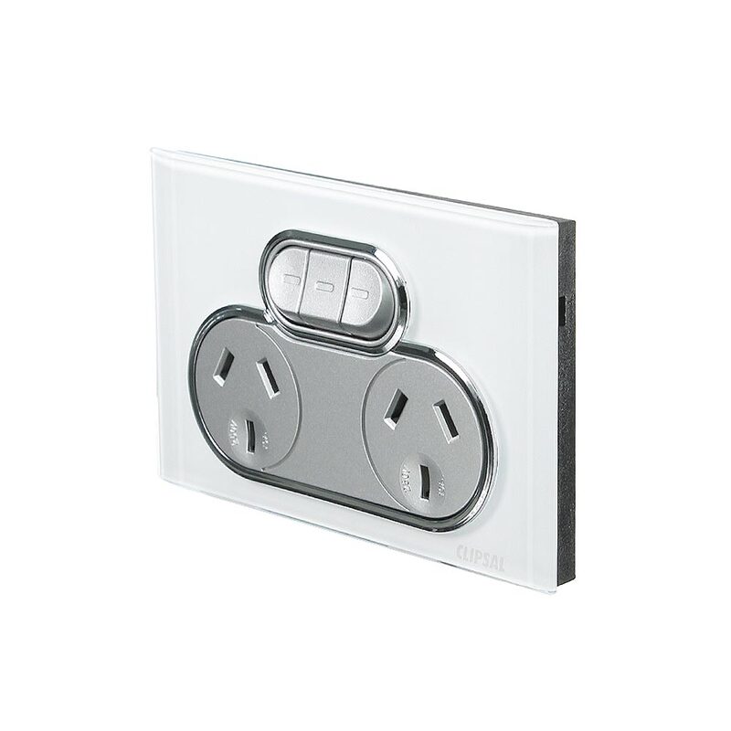 CLIPSAL SATURN 4025X-PW | 10Amp Double Power Point | With Extra Switch ...