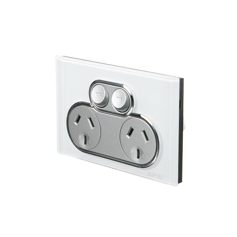 CLIPSAL SATURN 4025-PW | 10A Double Power Point | Pure White