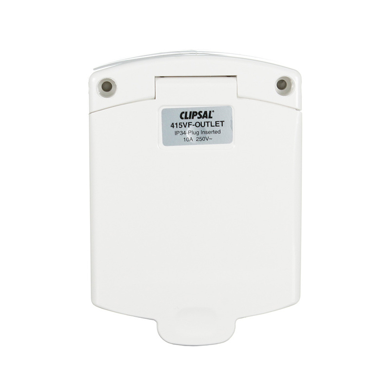 Clipsal 415VF-WE | Weatherproof Automatic Outlet 10 Amp Double Pole | White