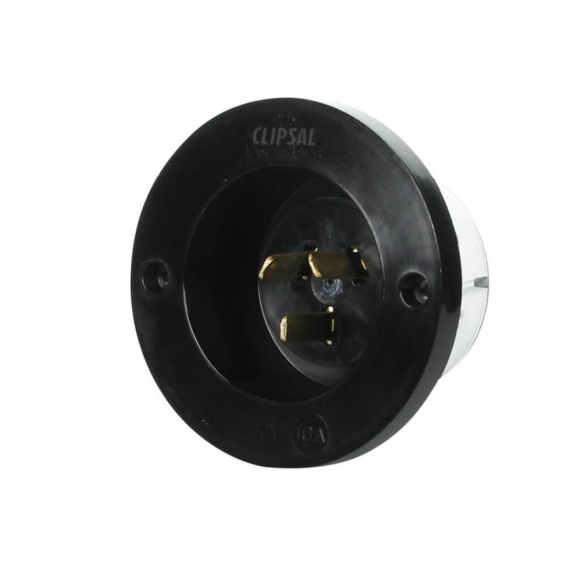 Clipsal 435A-BK | Standard Series Socket Inlet 3 Pin 10 Amp 250V | Black