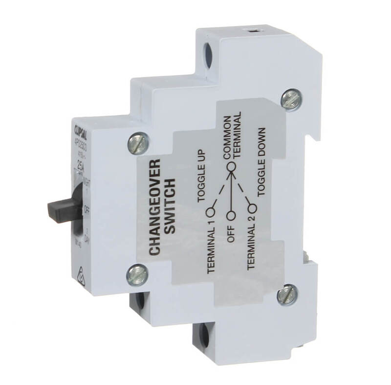 CLIPSAL 4PS25CO | Changeover Switch 1 Pole 25 Amp 240v 50Hz Din Mounted