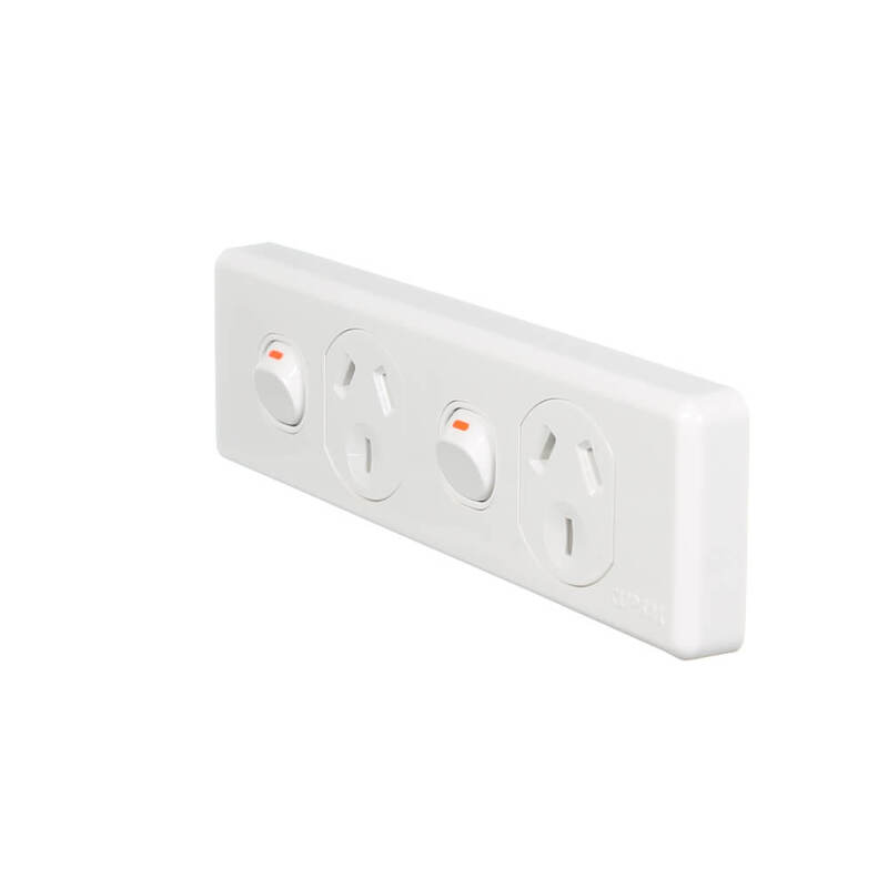 Clipsal Classic C2016/2-WE | 10 Amp Narrow Double Power Point | Socket Out