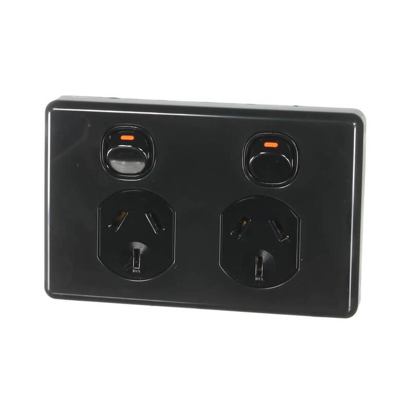 CLIPSAL C2025BK | Double Power Point GPO 10Amp 250v Black (Classic Series)