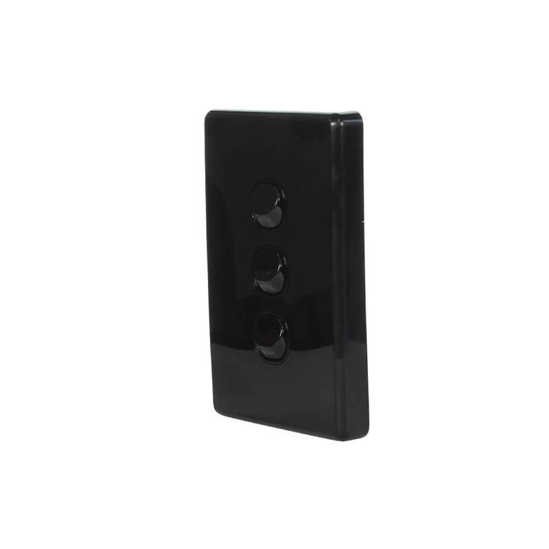Clipsal C2033VABK | C2000 Series Vertical 3 Gang Switch 10A | Black