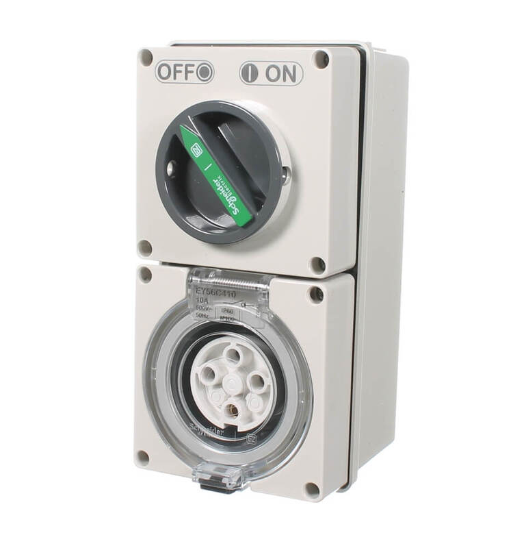 CLIPSAL EY56C410 EASY56 | 10Amp Switched Outlet 3PH 4 Pin Round IP66