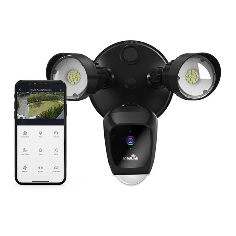 IntelLink INT1FLCAM-B | Security Floodlight Camera with Smart Phone App