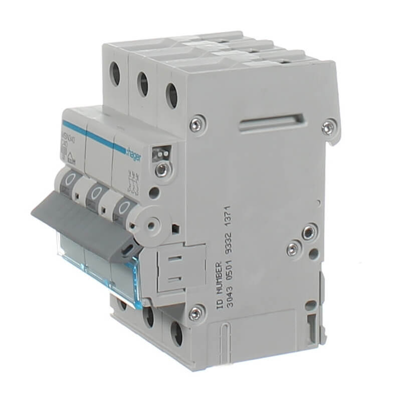 HAGER MSN340 | 40 Amp Three Pole 6kA Circuit Breaker | 3 pole