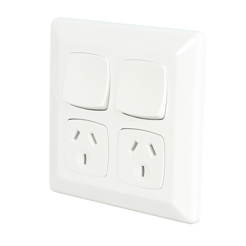 Clipsal P2025/2 | Double power point GPO 10Amp 250v White (P2000 Series ...