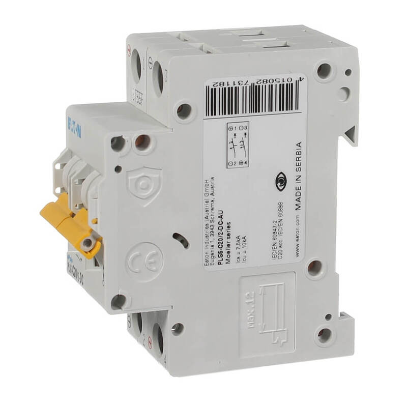 Circuit breaker 2 pole 20 amp 10ka DC RATED | PLS6-C20/2DC