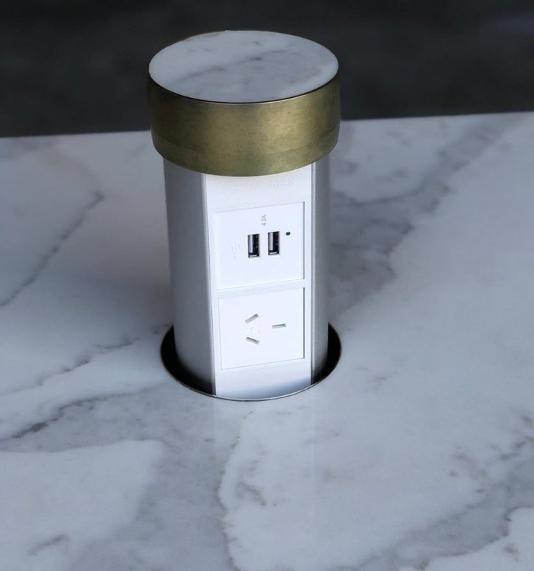 Point Pod PPCU1 | Pop-Up Power Outlet 1 Power Point with 2 USB | Silver ...