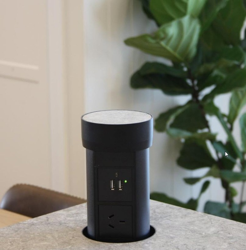 Point Pod PPCUB | Pop-Up Power Outlet 1 Power Point with 2 USB | Black