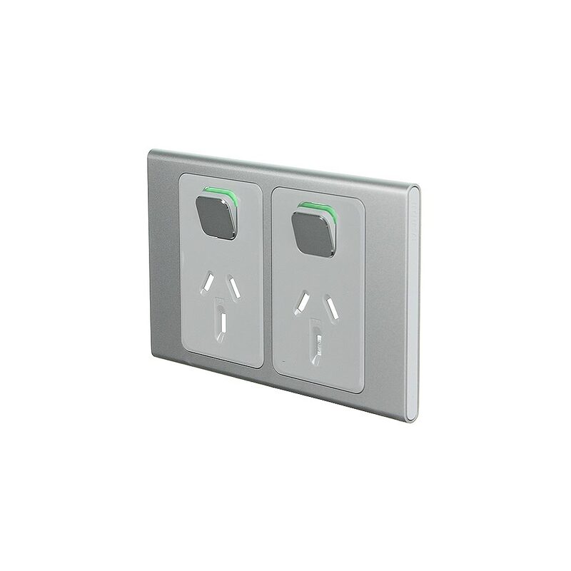 Clipsal Iconic STYL Double Switched Internal Power point Cover Plate ...