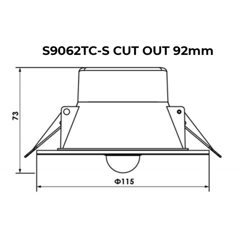 SAL S9062TC-S | Clare 10w LED Downlight with Sensor (PIR) | 92mm Tri Colour
