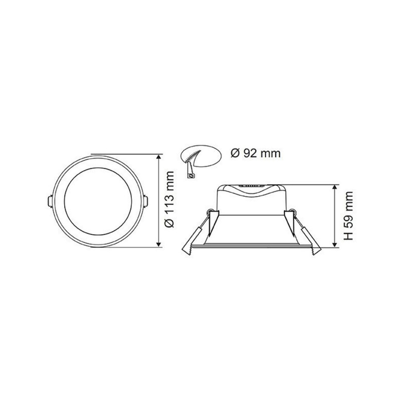 SAL Wave SE S9065TC-MS | Wave Recessed LED Downlight With Sensor 9W ...