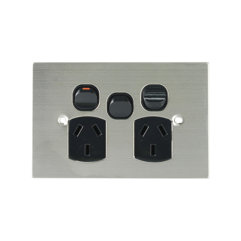 Connected Switch Gear SS-POD10XB | Stainless Steel / Black Double Power ...