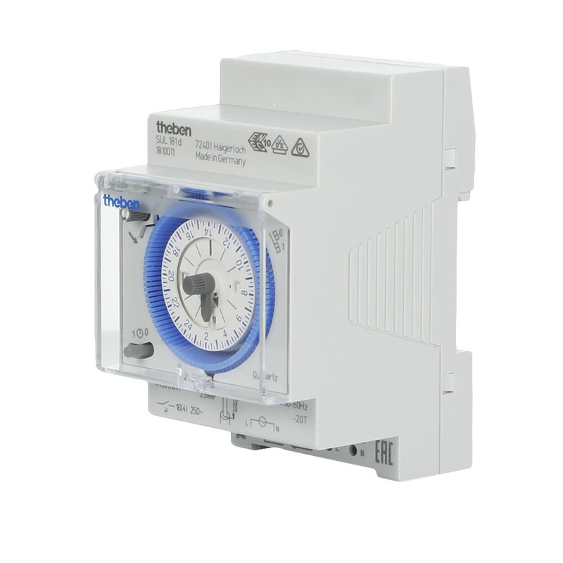 Theben SUL181d | Rail mounted 24 hour timer, segments, power reserve, 3 ...