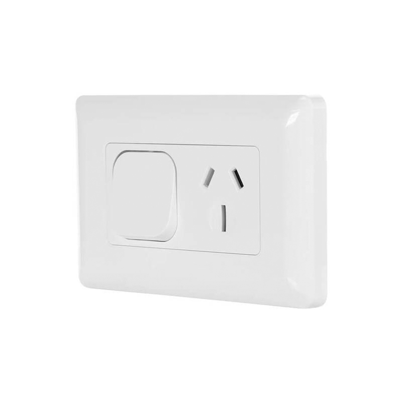 Tesla TESGPO1LD | Single Large Switch GPO 10A | White