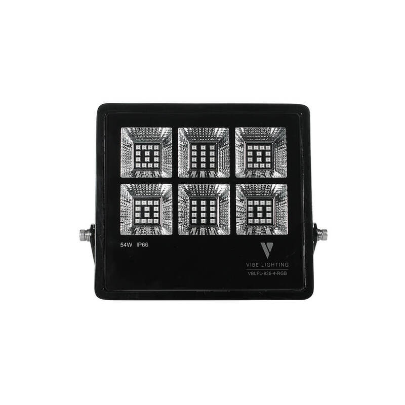 ANL Lighting VBLFL-836-4-RGB | Vibe 54W RGB LED Floodlight 240V | Black