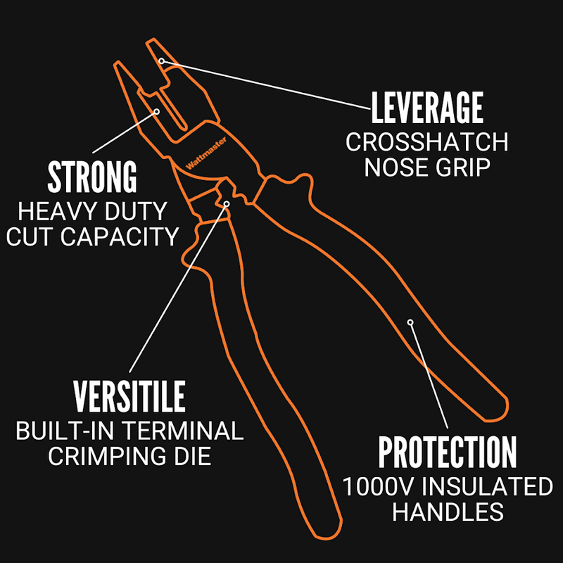 Wattmaster WATMVA200W | 225mm 1000V Insulated Cable Cutting Pliers
