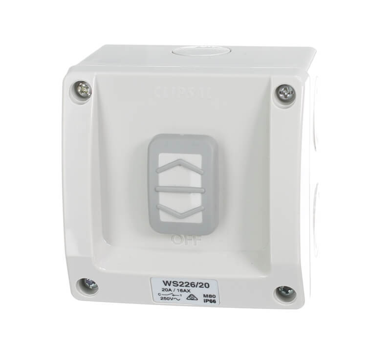 Clipsal WS226/20 | Single Weatherprotected Switch 20A, 250v, IP66, M80 ...