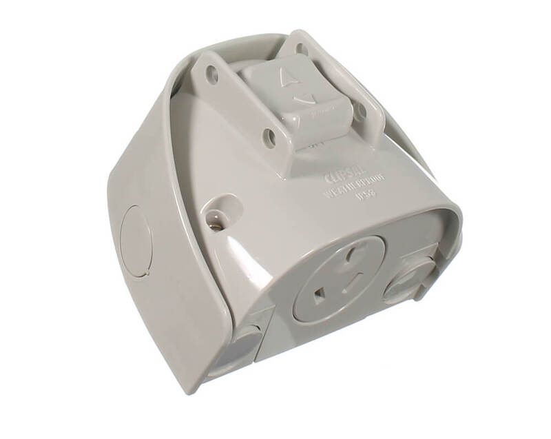 CLIPSAL WSC227-GY | Single Weatherproof Power Point 10amp IP53