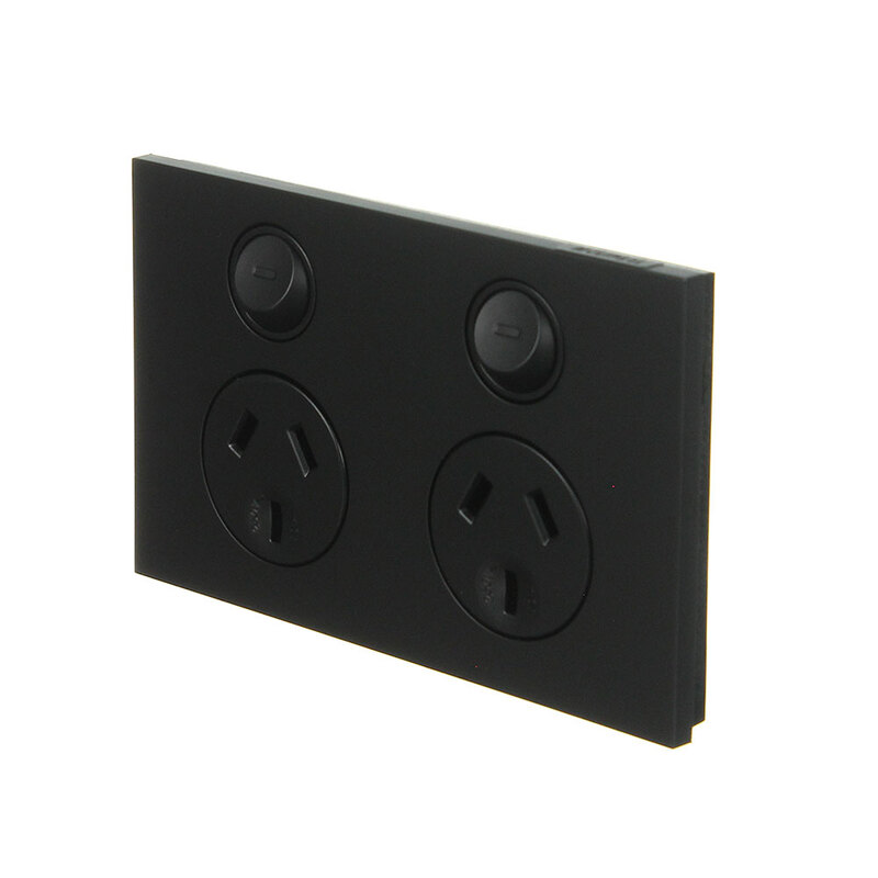CLIPSAL SATURN ZEN Z4025-ZB | Double GPO 10Amp 250v | Zen Black