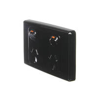 CLIPSAL 2025-BK | Black 10 amp Double Power Point | 2000 Series