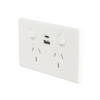 Double GPO Power Point With Dual type A+C USB Charger (2.4amp type A ...