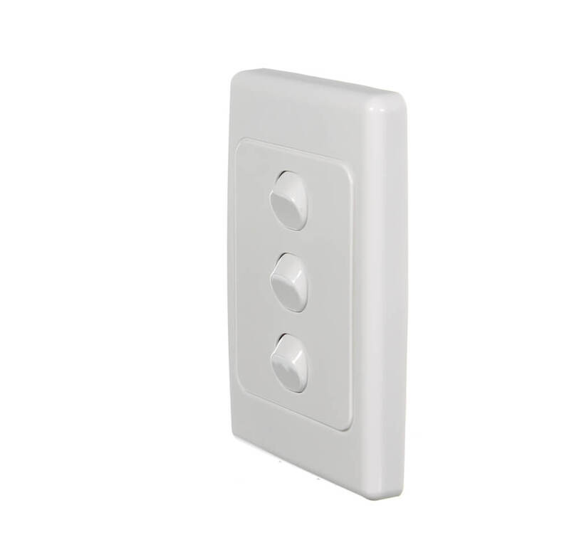 Clipsal 2033VA-WE | 3 Gang Switch 10Amp 2000 Series White