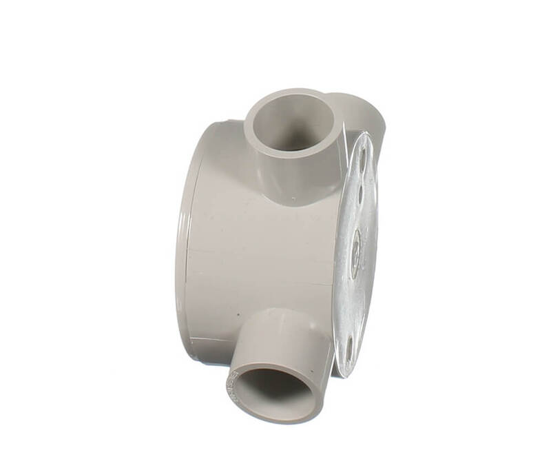 Clipsal 3 Way 20mm Round Shallow Junction Box | 240-20-3-GY | Jbox