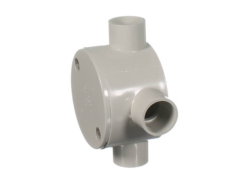 Clipsal 4 Way 20mm Round Shallow Junction Box | 240-20-4-GY | Jbox