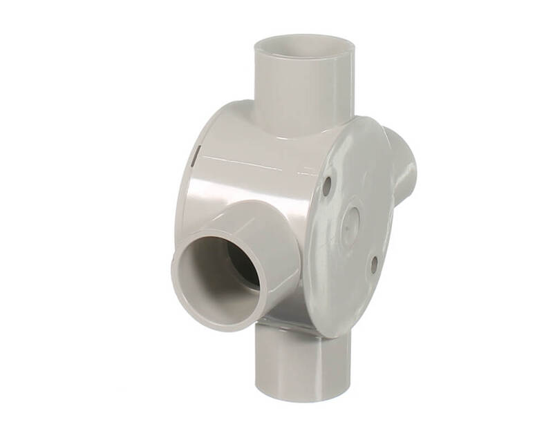 Clipsal 4 Way 25mm Round Shallow Junction Box | 240-25-4-GY | Jbox