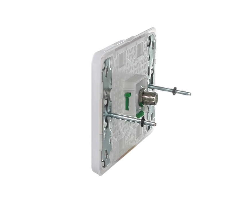 Clipsal Iconic 3041VTV75F-VW | Coaxial Outlet Pal To F-Type Vivid White